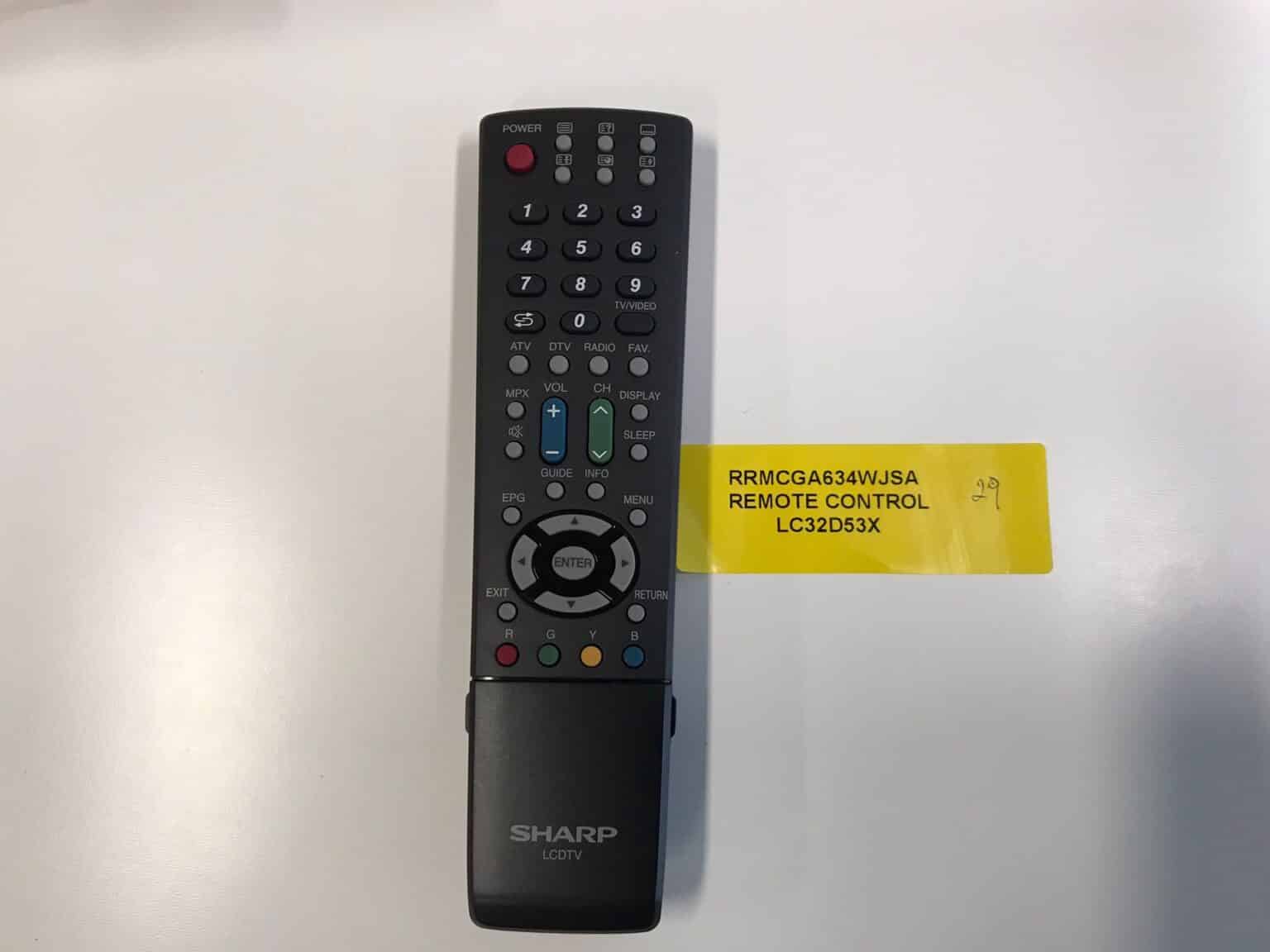 Sharp TV Remote Control RRMCGA634WJSA | QC Electronics